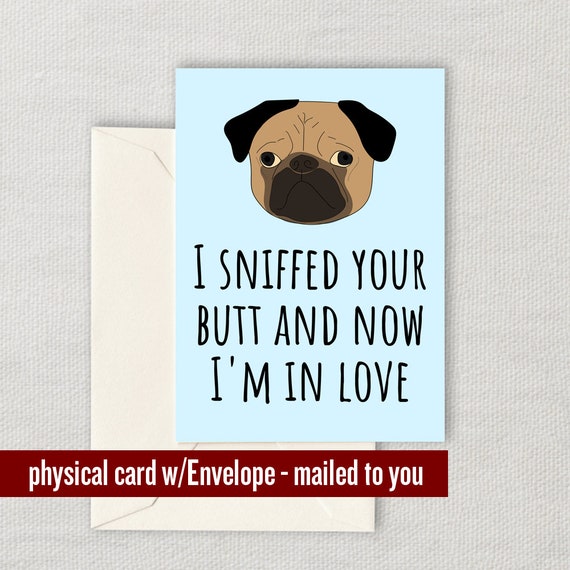 Cute Love Card Valentine Card Anniversary Card Dog Lover | Etsy