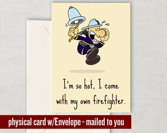 Firefighter Card, Firefighter Gift, Fireman Card, Firefighter Birthday ...