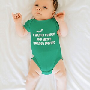 Funny Halloween Baby Bodysuit – Cuddle and Watch Horror Movies - Etsy