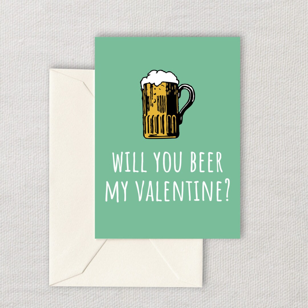 Cerveza imprimible San Valentín Descarga digital Will You Beer My ...