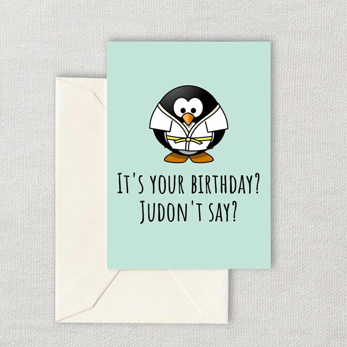 Cute Judo Printable Card - Judo Birthday Card - Judoka Digital Card ...