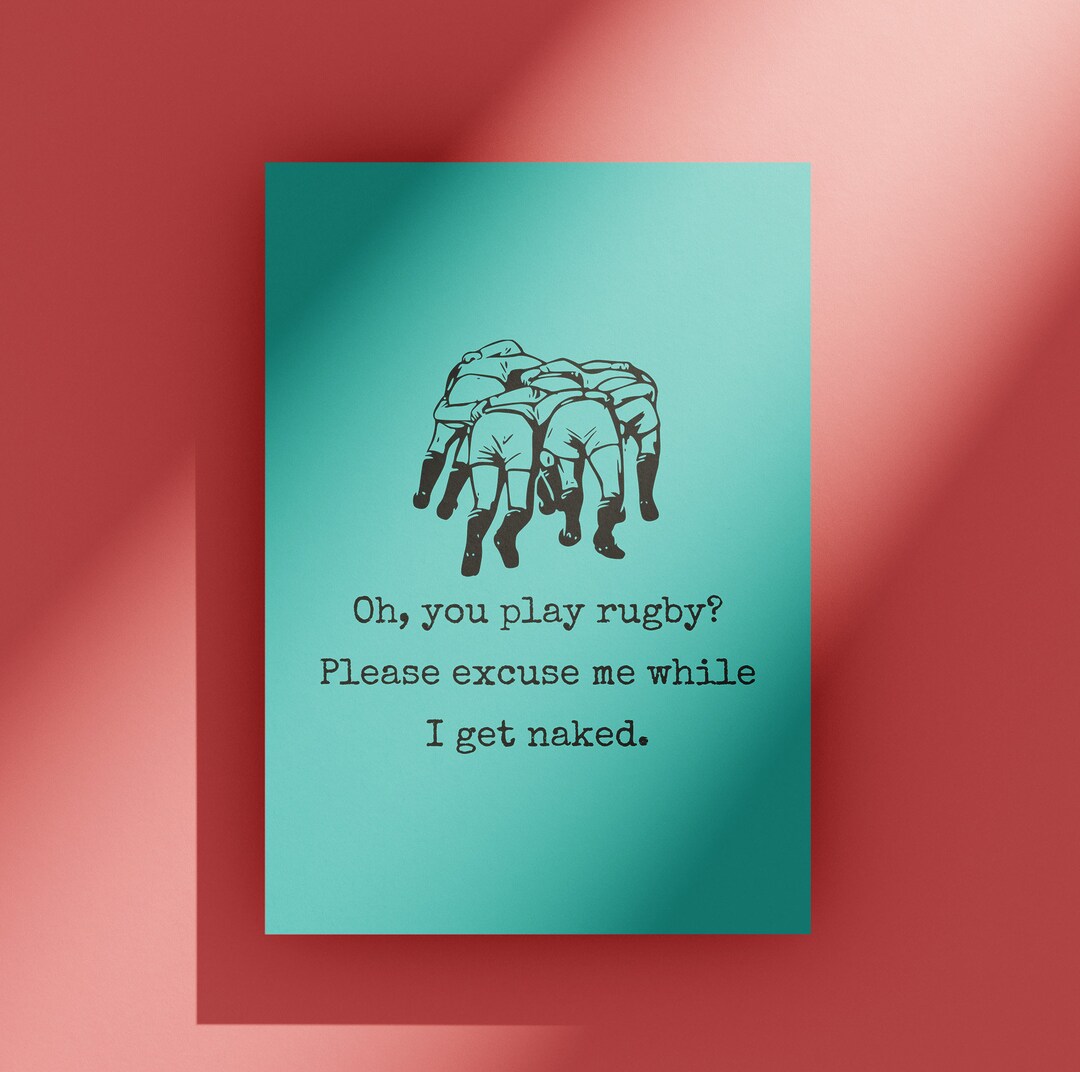 Rugby Printable Greeting Card Romantic Card for Rugby Player Rugby Cute ...