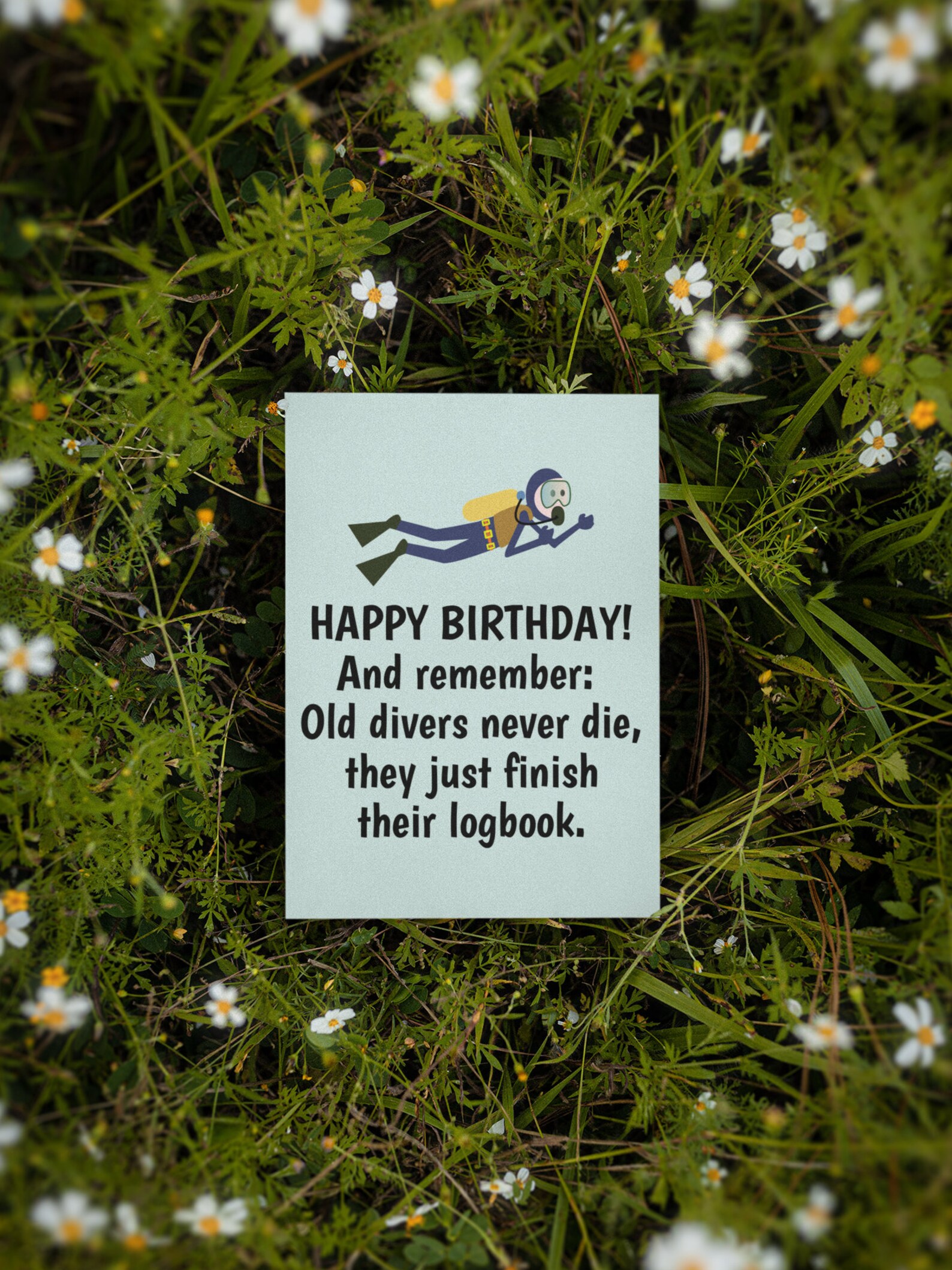 Diver Printable Birthday Card - Scuba Diver Birthday Card - Scuba ...
