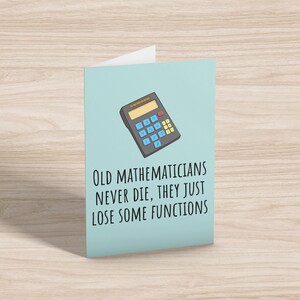 Math Birthday Card - Printable Math Card - Math Teacher Gift Card ...