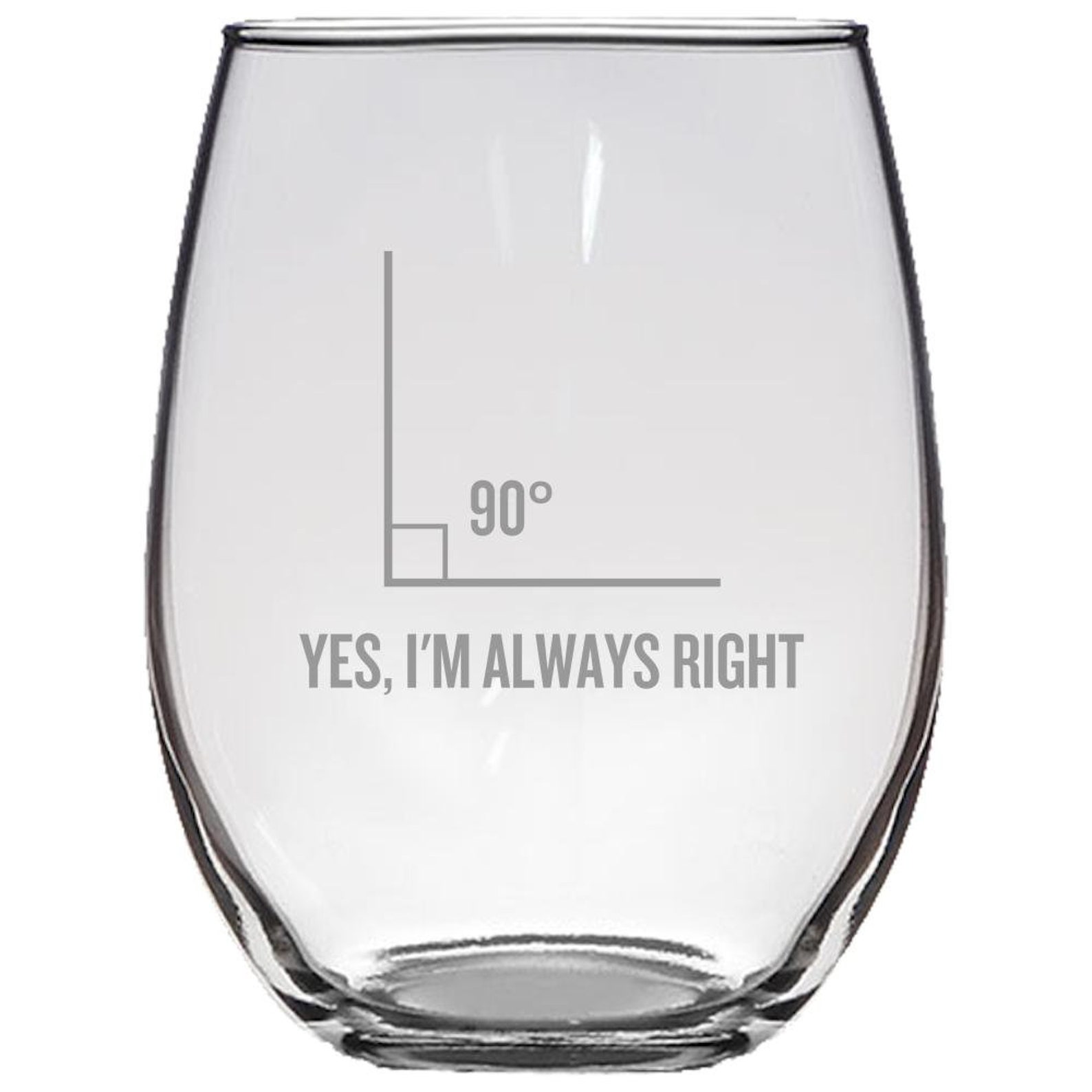 Funny Geometry Gift - Stemless Wine Glass - Math Teacher Gift - Funny ...