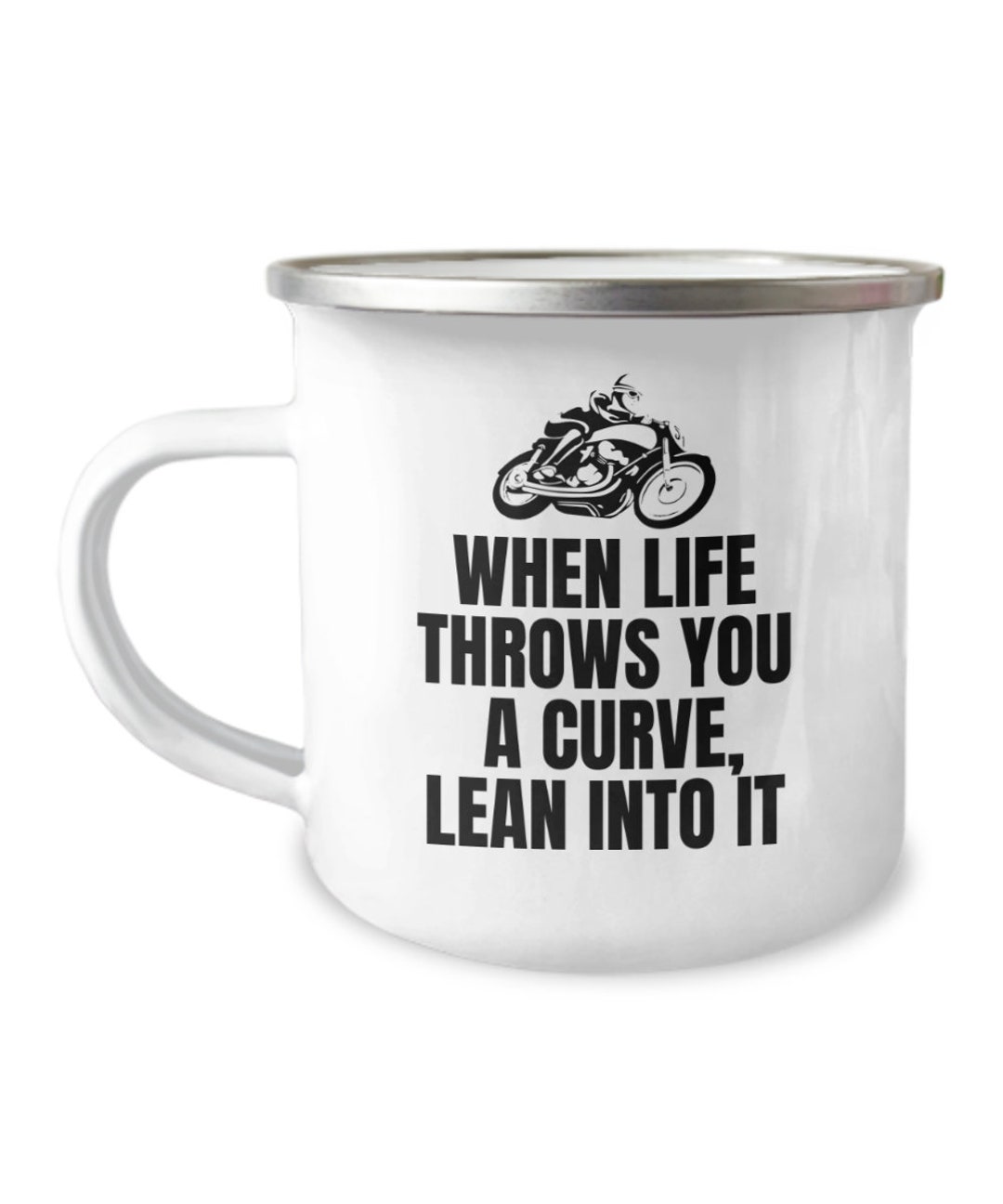 Biker Camper Mug Motorcycle Rider Gift When Life Throws You A Curve ...