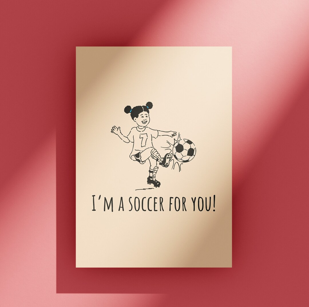 Soccer Printable Card - Funny Romantic Soccer Player Card - Digital ...