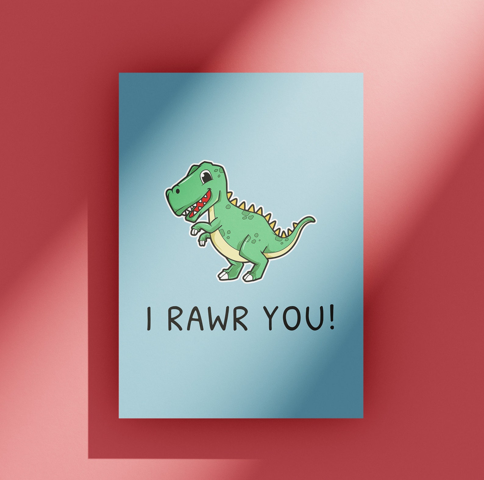 Cute Printable Card - Romantic Printable - Last Minute Card - Dinosaur ...
