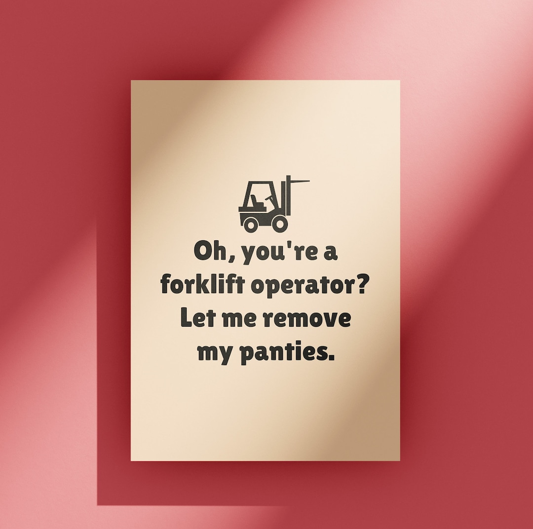 Forklift Printable Greeting Card - Romantic Card for Forklift Operator ...