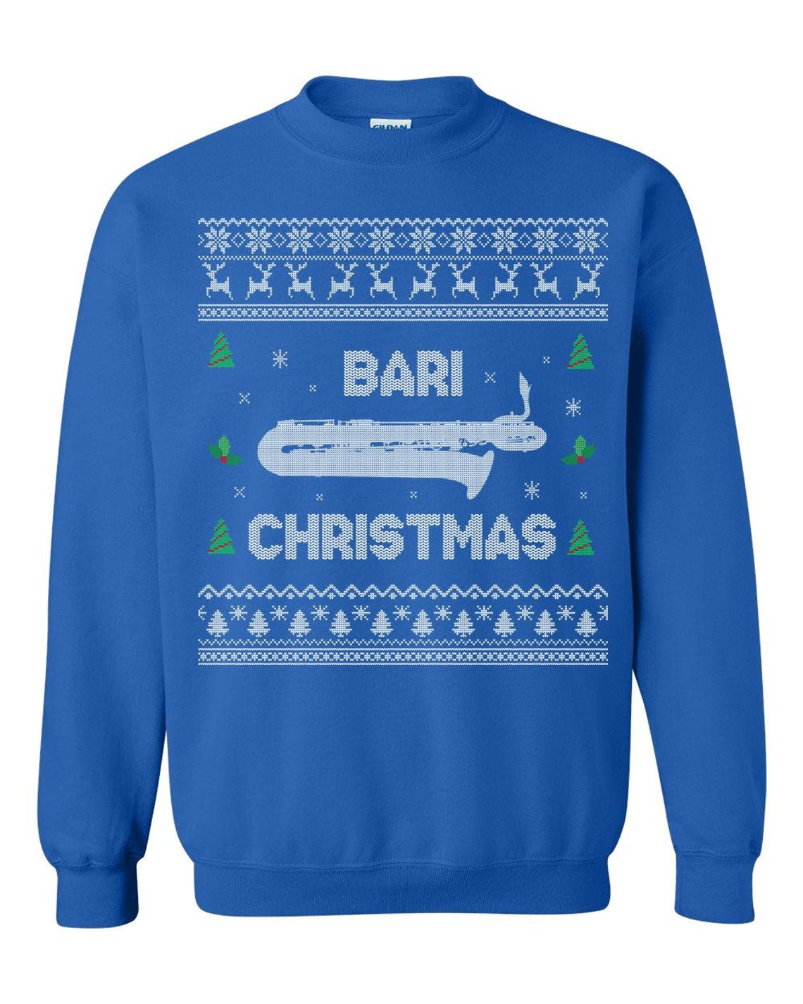 Baritone Saxophone Ugly Sweater - Baritone Sax Ugly Christmas ...