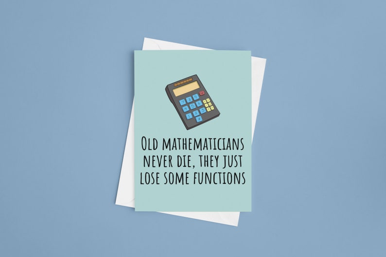 Math Birthday Card - Printable Math Card - Math Teacher Gift Card ...