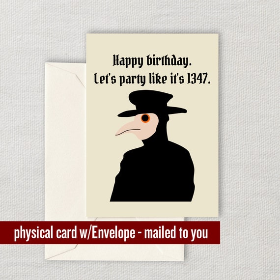 Historian Birthday Card History Teacher Card Plague Doctor | Etsy