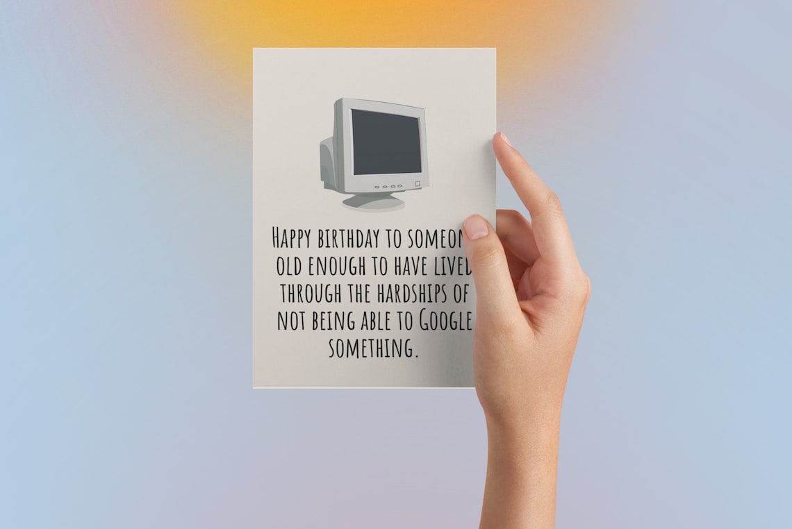 Funny Printable Birthday Card Computer Geek Sarcasm | Etsy