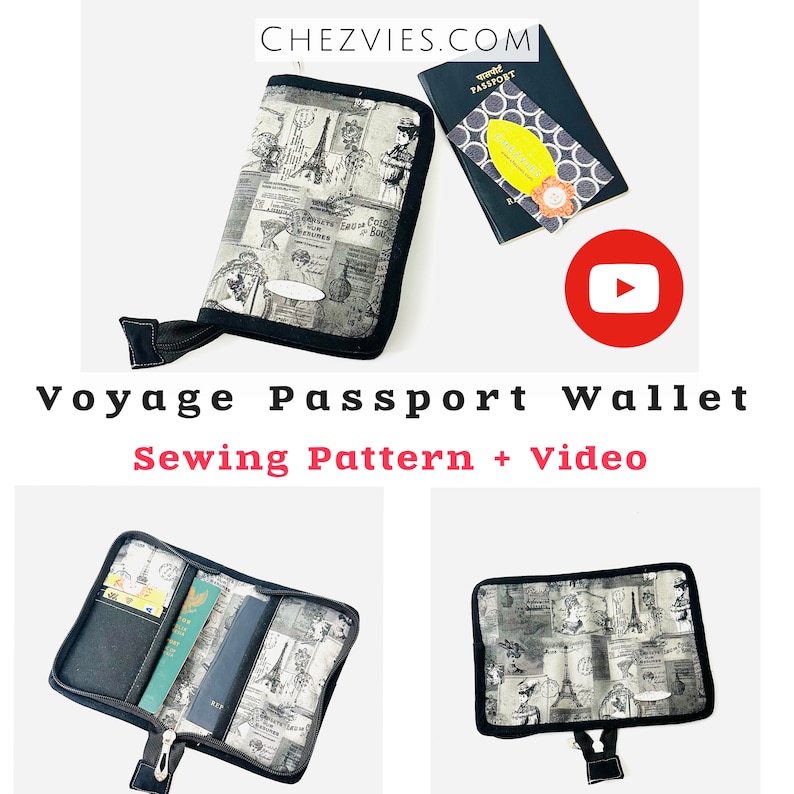 Passport Wallet PDF Sewing Pattern: Voyage Design With Video - Etsy
