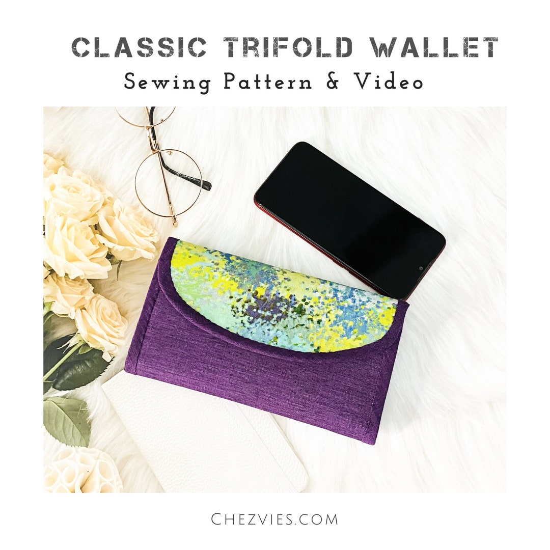Trifold Wallet PDF Sewing Pattern: Cardholder Clutch With Video ...