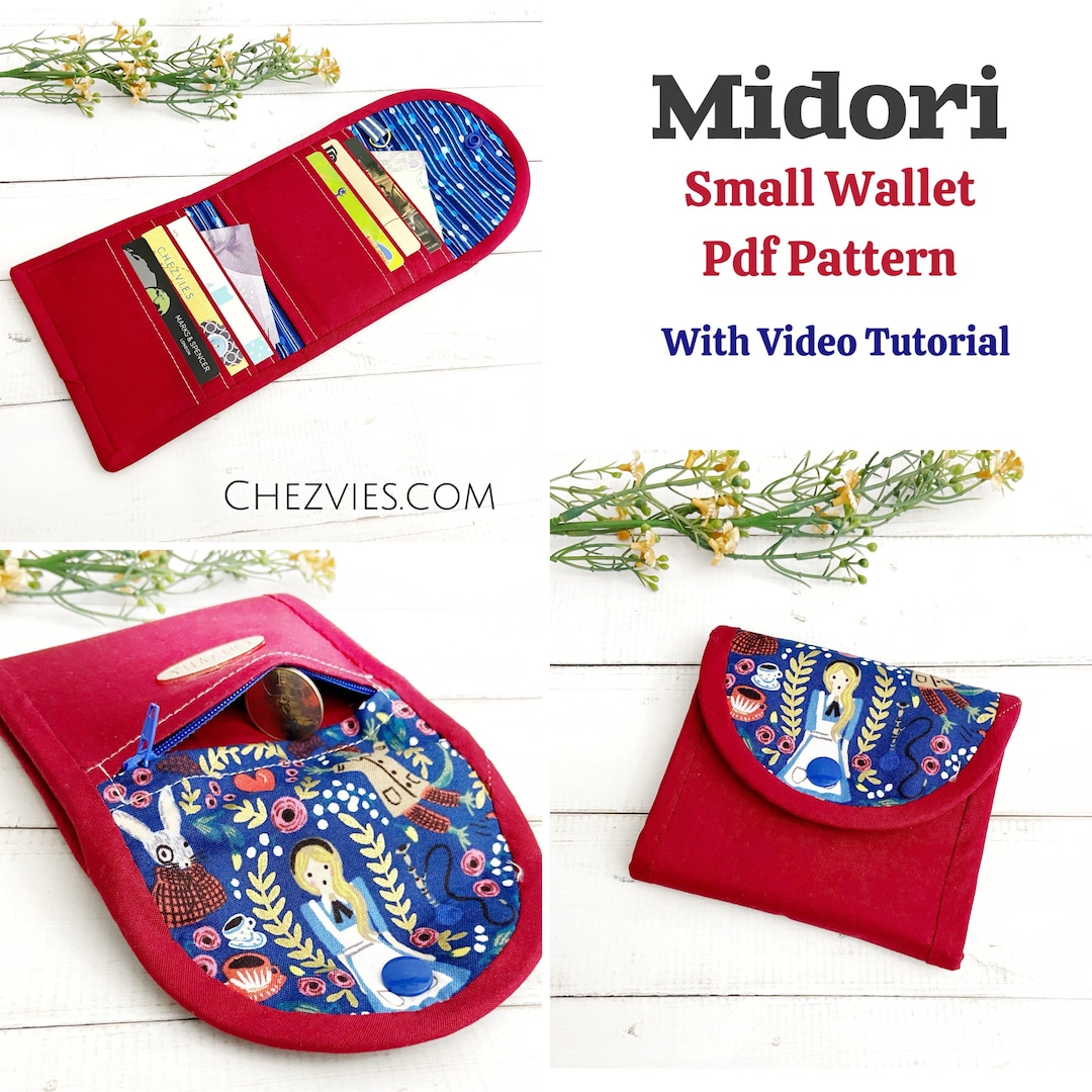 Midori Trifold Wallet PDF Sewing Pattern: Beginner DIY Fabric Card ...