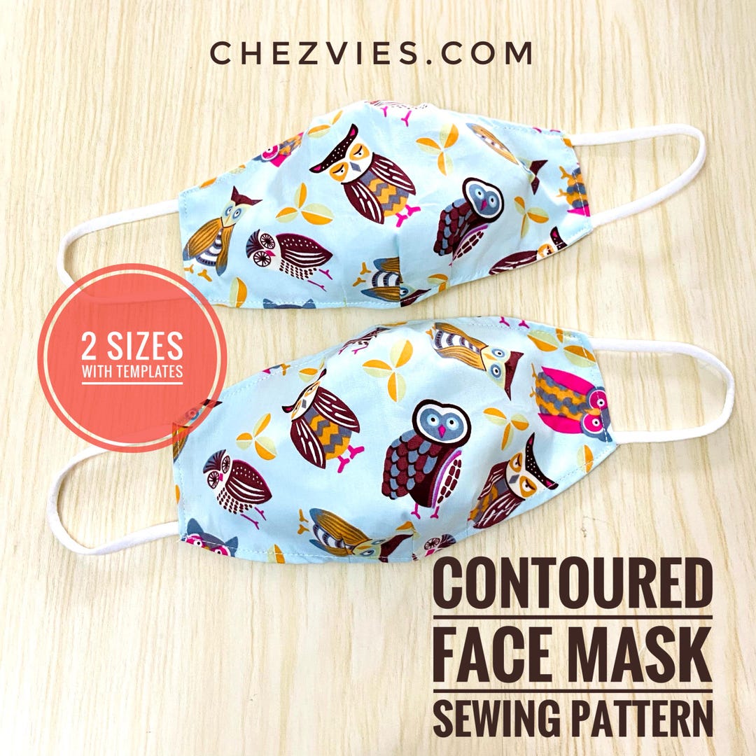 Contoured Face Mask Pattern With Filter Pocket (PDF Pattern) - Etsy