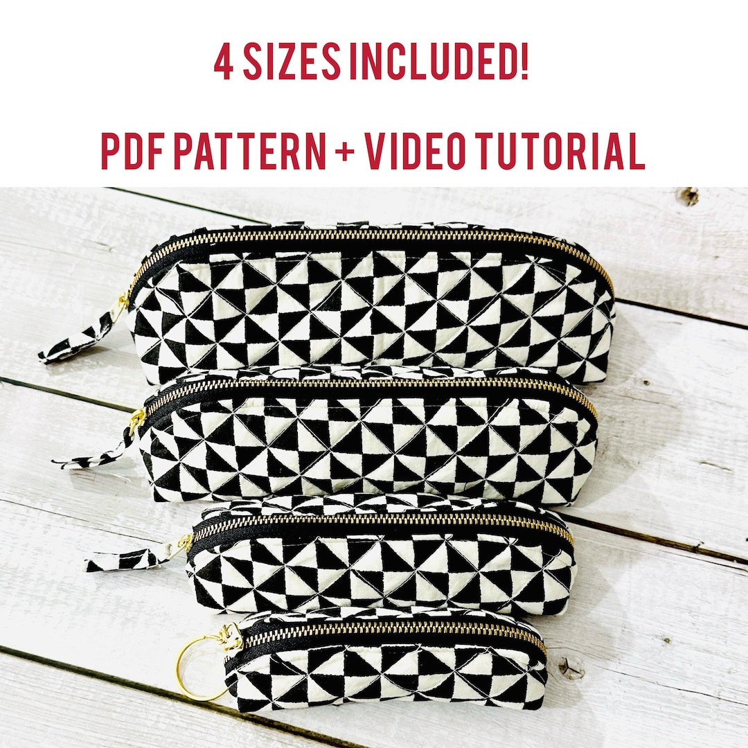 Trapeze Pouch PDF Sewing Pattern – Zipper Pouch Pattern in 4 Sizes ...