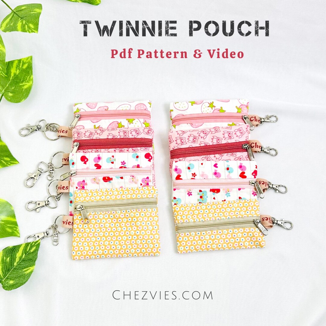 Twinnie Pouch Sewing Pattern: Mini Keychain Wallet Tutorial (PDF ...