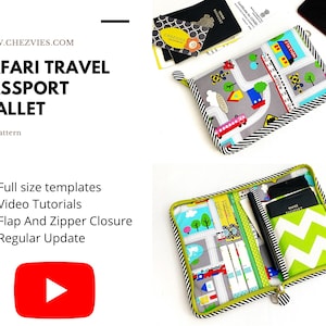 Safari Passport Holder Sewing Pattern With Templates and Video Tutorial ...