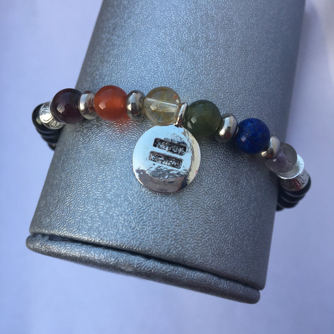 Rainbow Stone Equality Bracelet, Rainbow Colored Stones, Equality ...