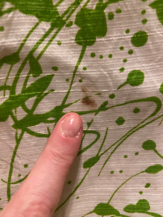 Vintage 60s Lime Green Paint Splatter Print Maxi Dres… - Gem