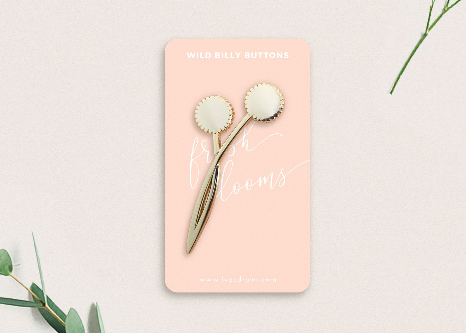Billy Button Flower Pin 14K Gold Plating - Etsy