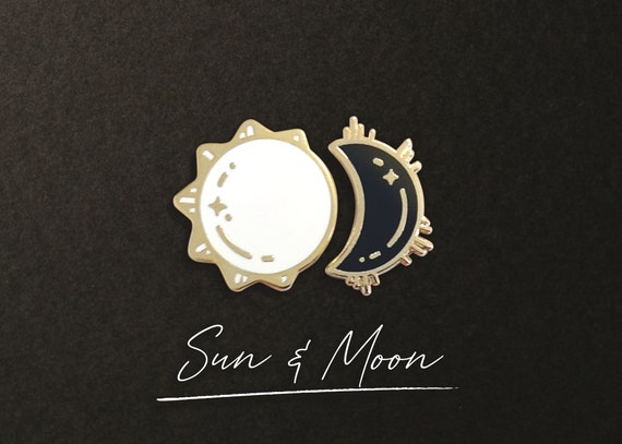 Sun and Moon Enamel Pin Set - Etsy Canada