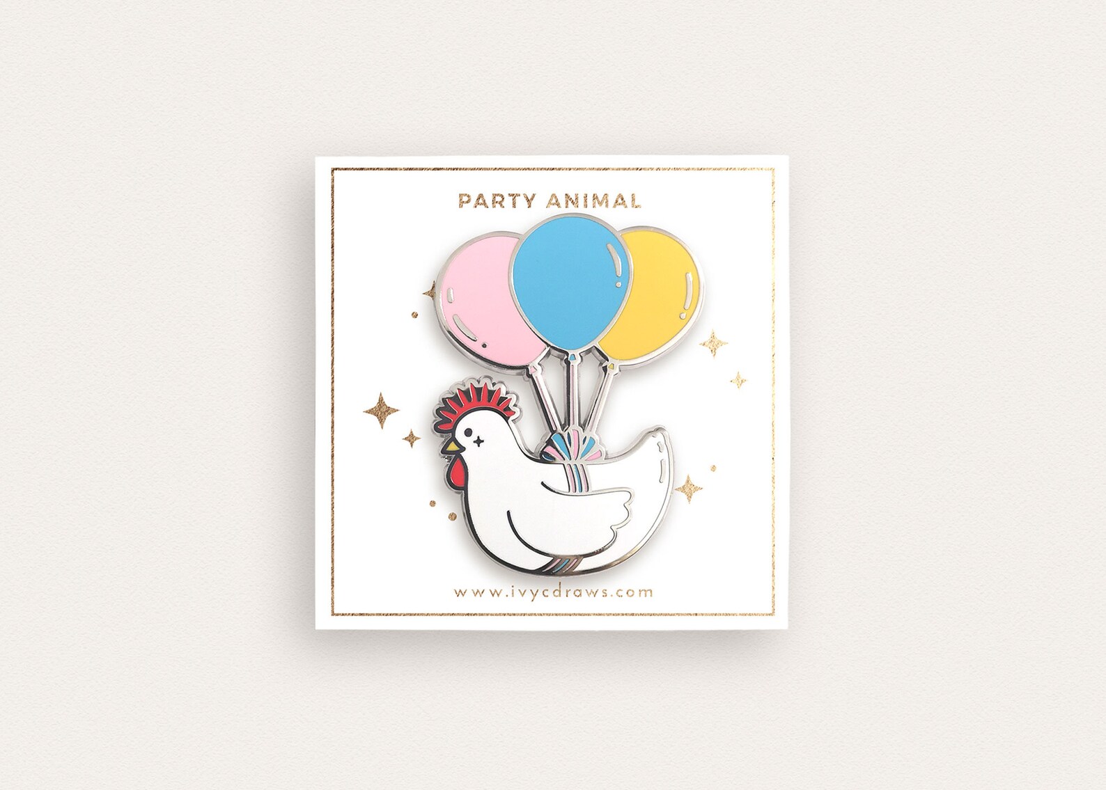 Party Animal Pin Sky High Chicken Balloon Chick - Etsy