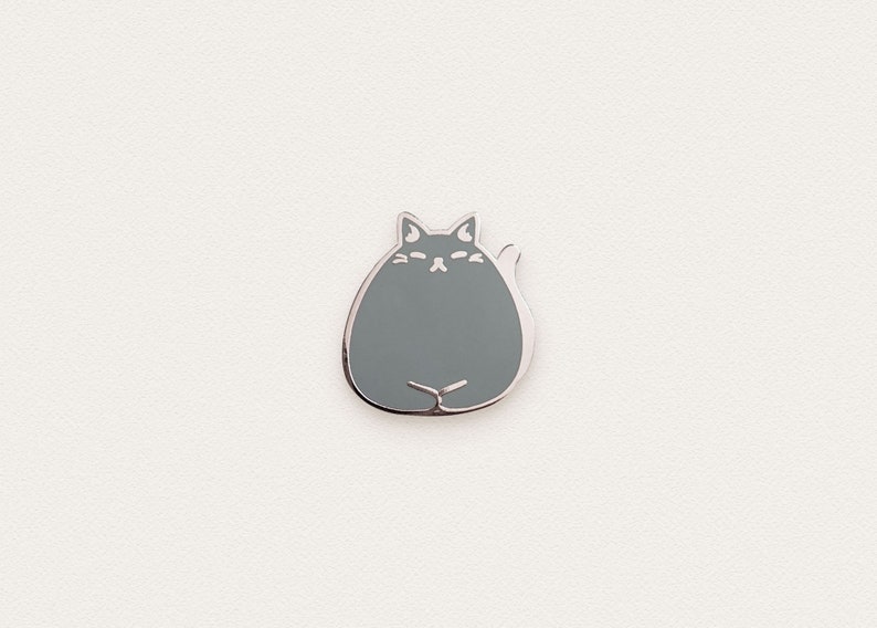Fat Cat Enamel Pin - Etsy