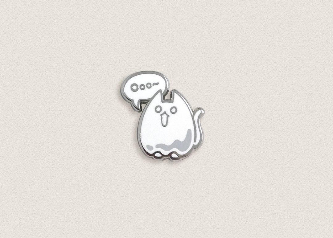 Ghost Cat Enamel Pin Halloween Themed - Etsy