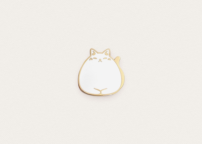 Fat Cat Enamel Pin - Etsy