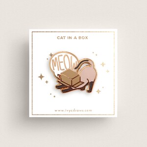 Siamese Cat in A Box Enamel Pin - Etsy