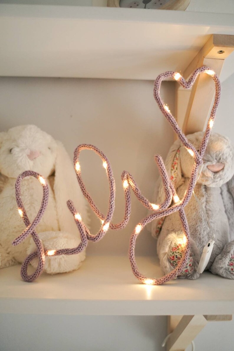 Knitted Name Light | Etsy