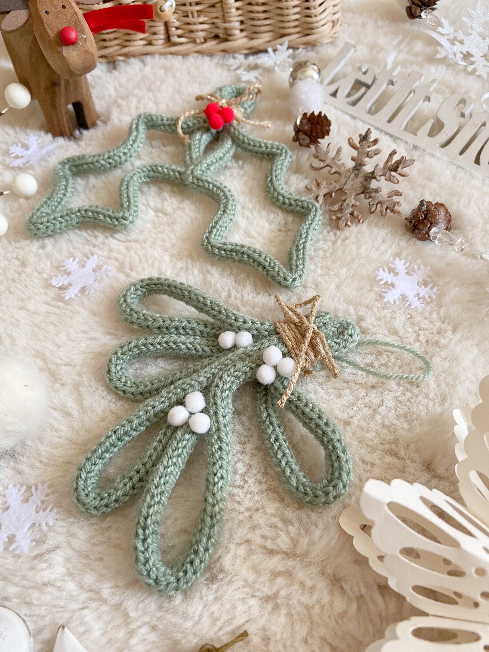 Knitted Holly & Mistletoe - Etsy UK