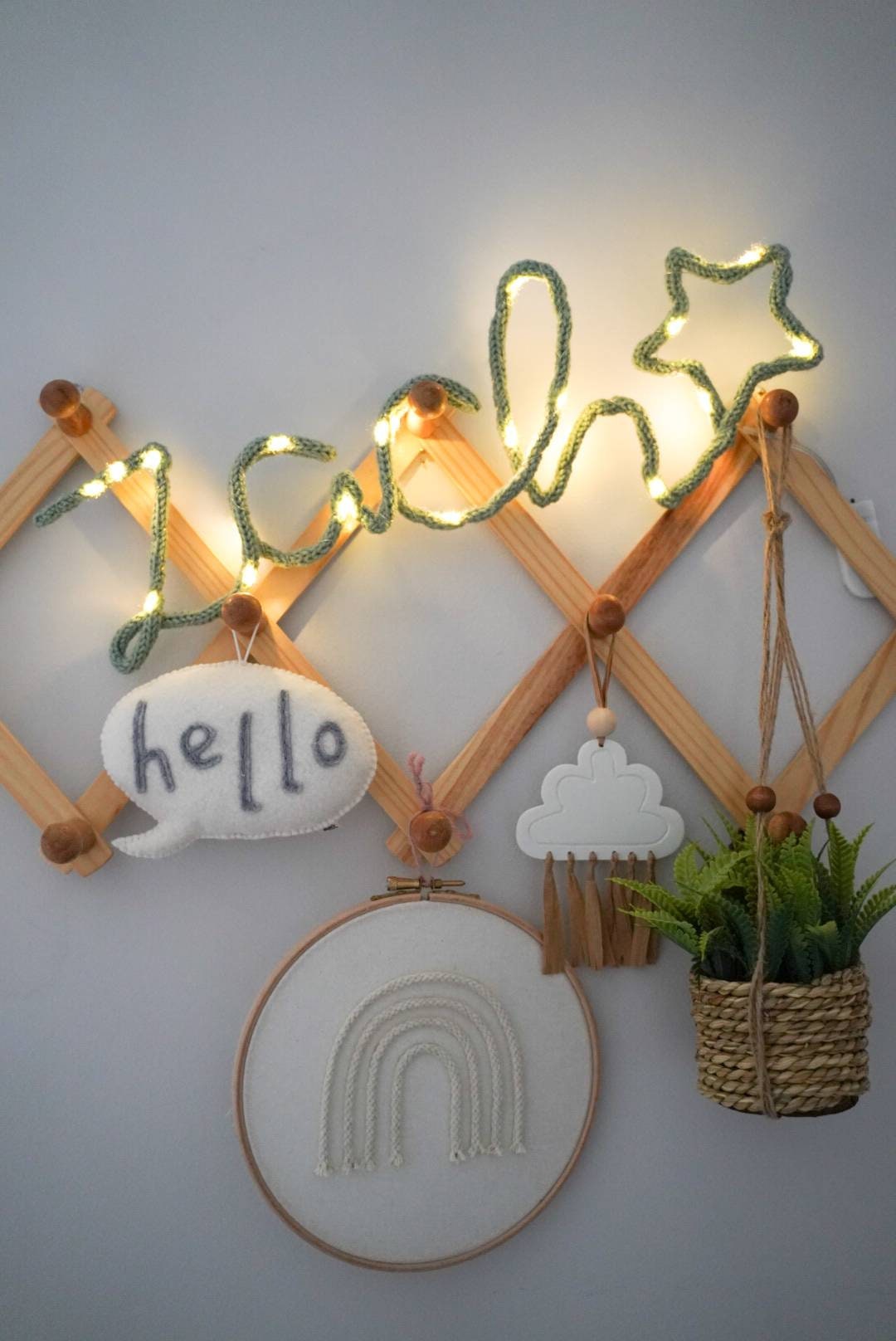 Knitted Name Light - Etsy UK