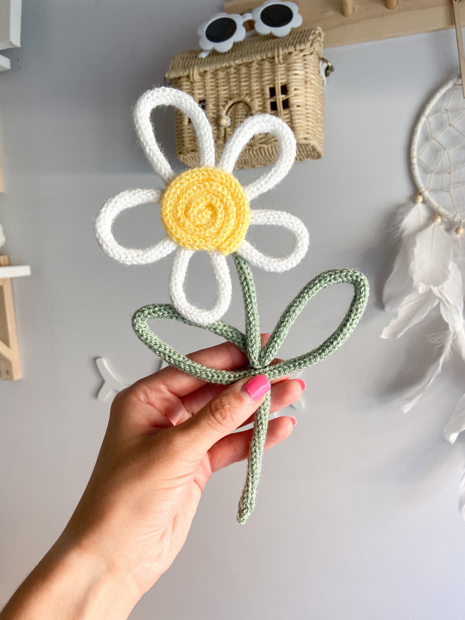 Knitted Daisy - Etsy