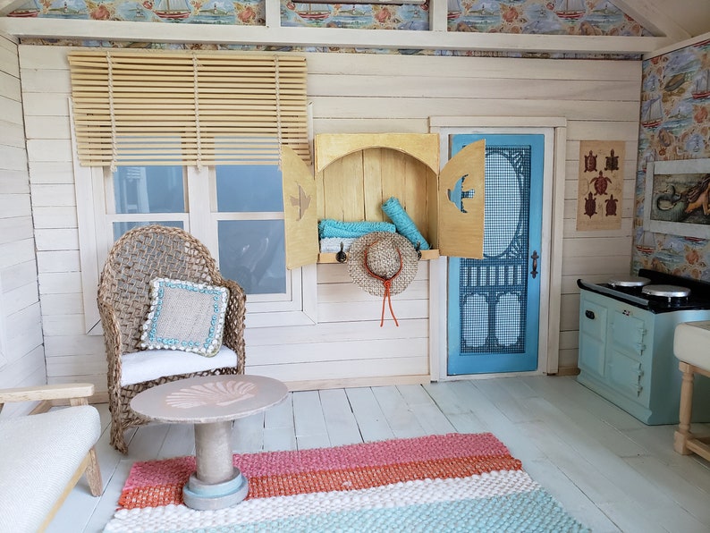 Miniature beach house Collectible dollhouse Miniature | Etsy