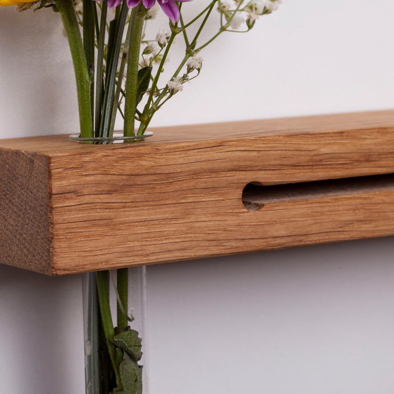 Wooden Key Holder With Vase for Flowers I Key Hooks Wall - Etsy