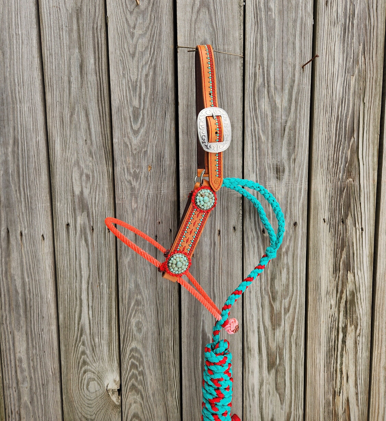 Rope Nose Muletape Halter Leather Hybrid Halter Custom - Etsy