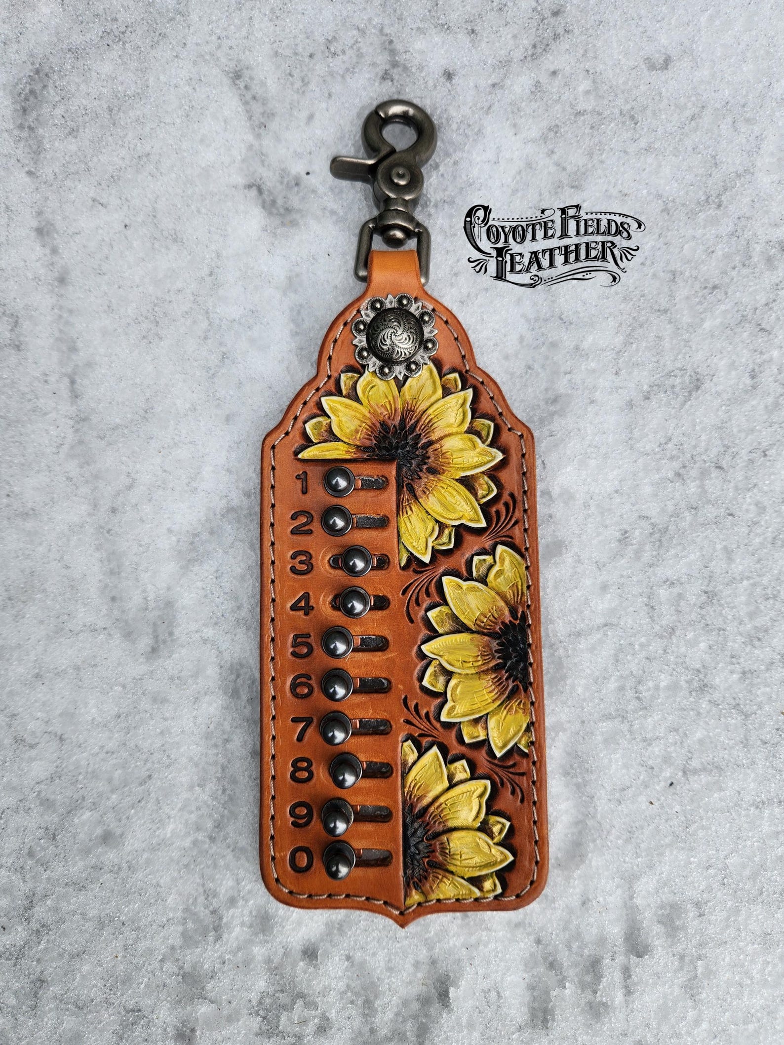 Custom Leather Tooled Sunflower Cattle Counter - Etsy