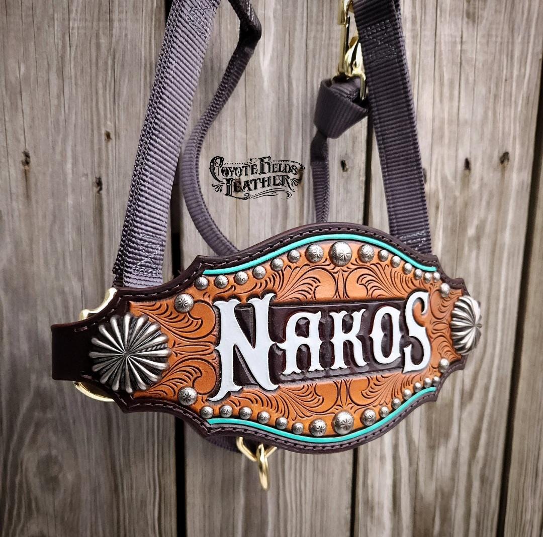 Custom Leather Bronc Noseband With Nylon Halter - Etsy