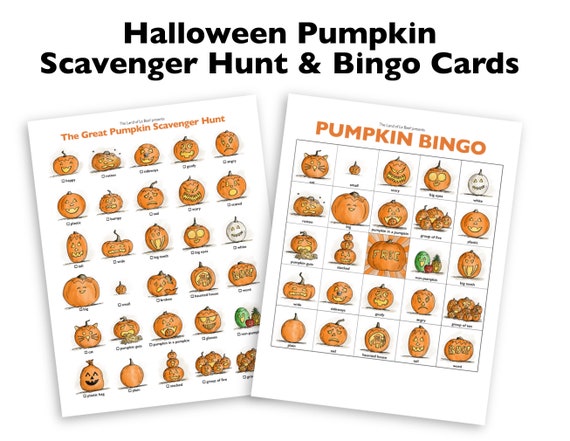 Halloween Pumpkin Scavenger Hunt Bingo Cards | Etsy