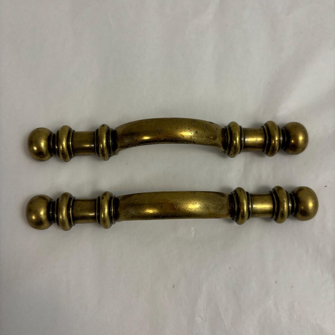 SETS of TWO Classic BRASS Handles Hardware Original Metal Vintage ...