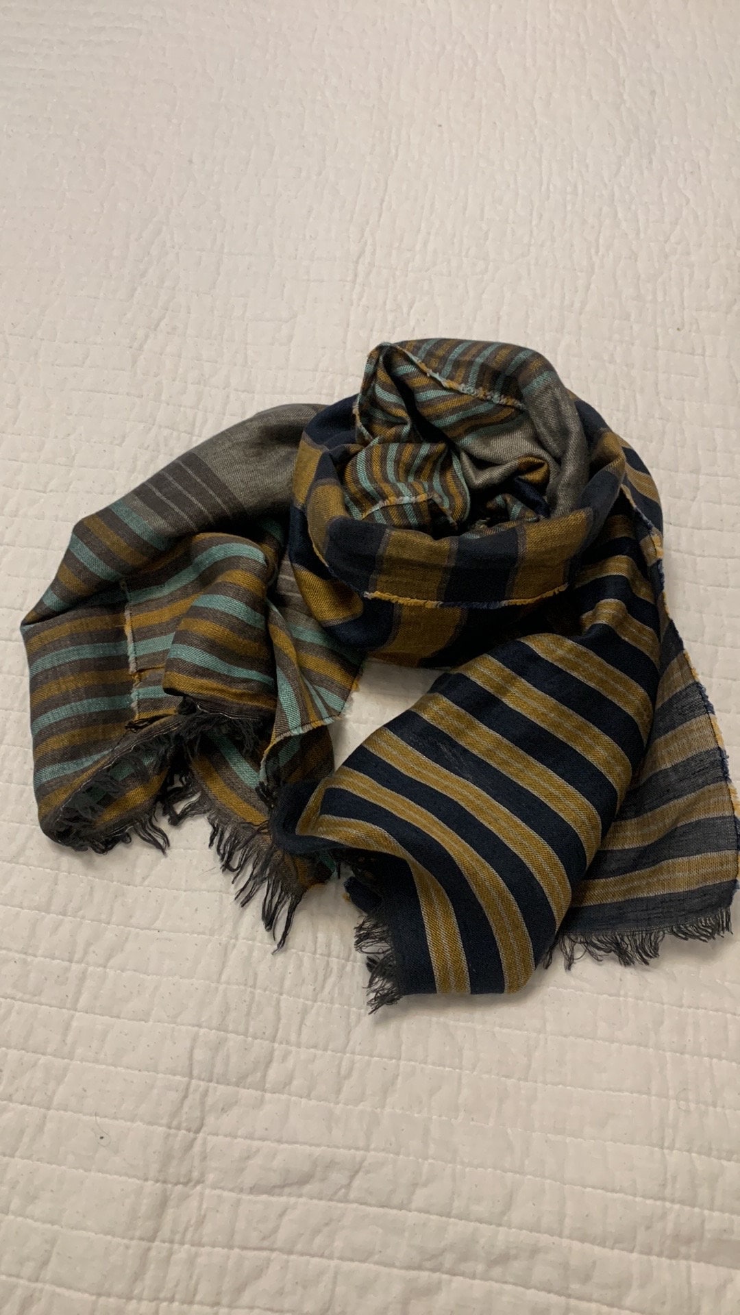 CRISTINA CHITI Cotton Wool Blend Striped Scarf Rectangle Shape - Etsy