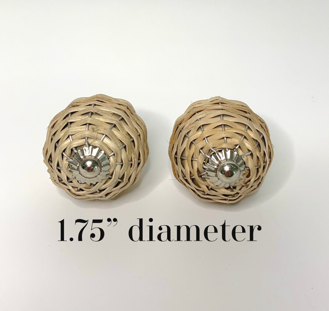 Rattan Wicker Drawer Pulls, Boho Coastal Cabinet Knobs (set of 2 or 4 ...