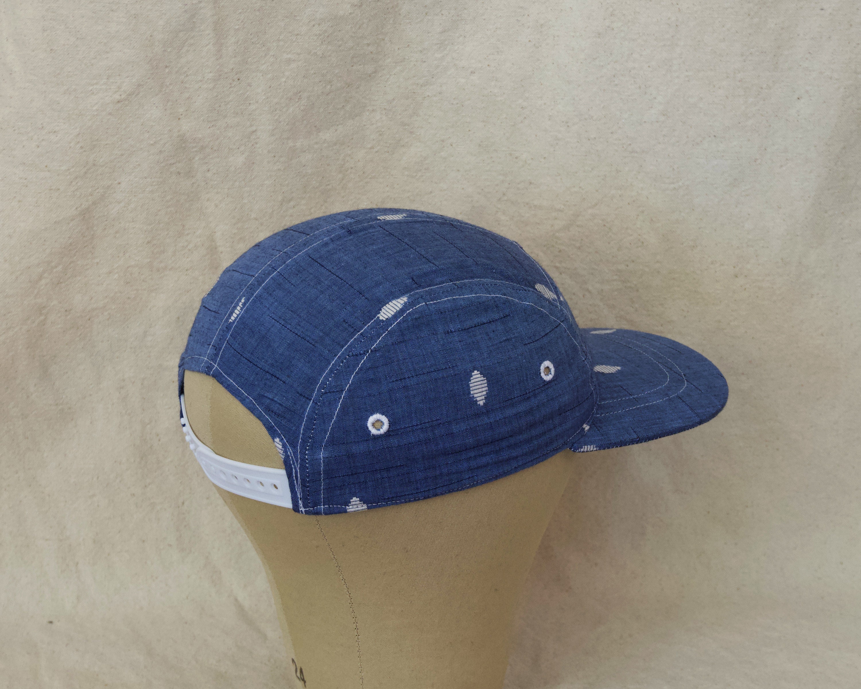 Blue Vintage Fabric Hat 5-panel Upcycled Fabric Cap - Etsy