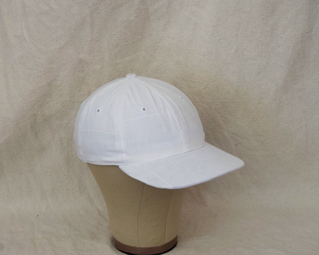 White Canvas Hat, 6-panel, Upcycled Fabric, Cap, Adjustable Plastic ...