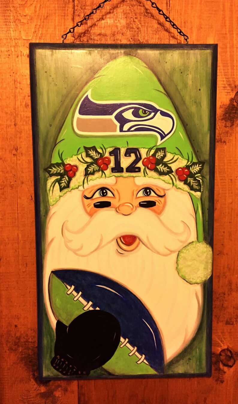 Seattle Seahawks Santa Sign - Etsy