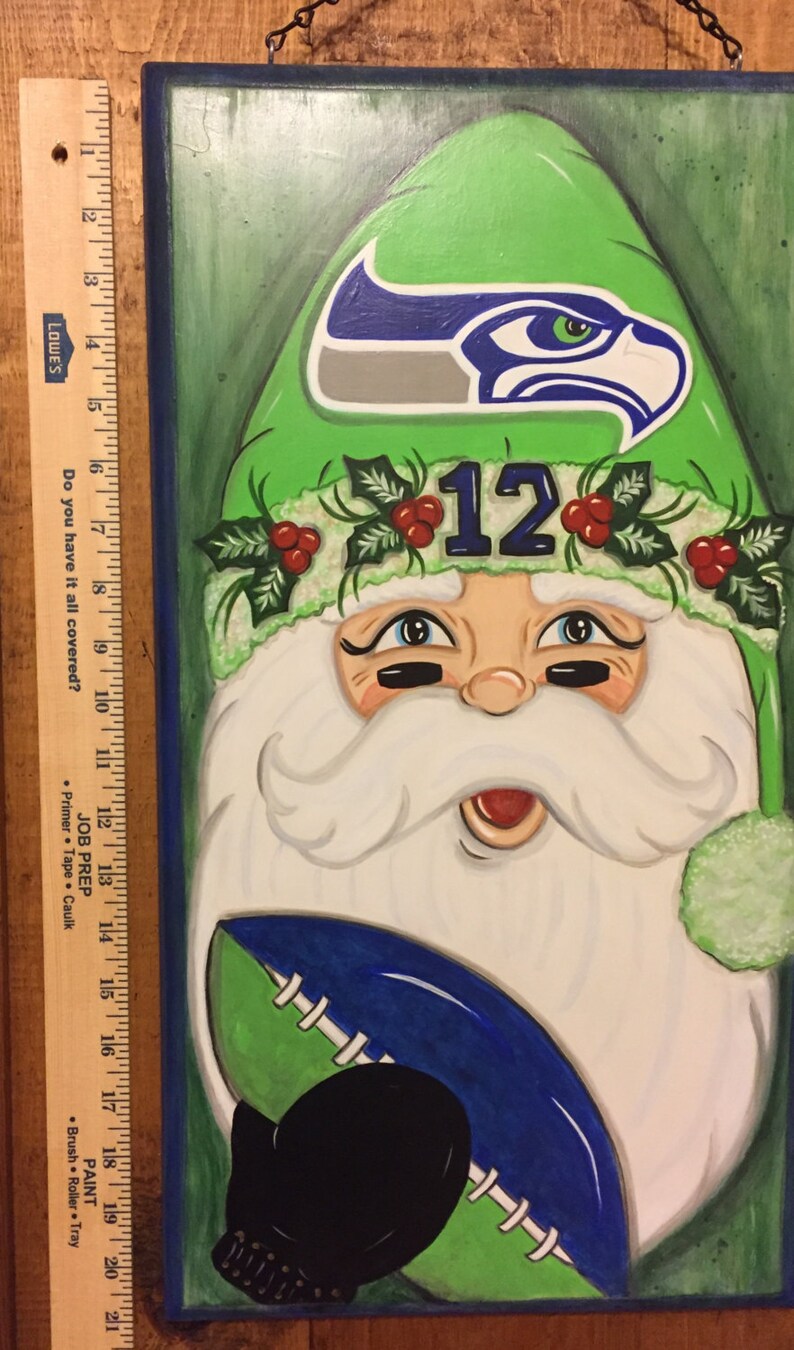Seattle Seahawks Santa Sign - Etsy